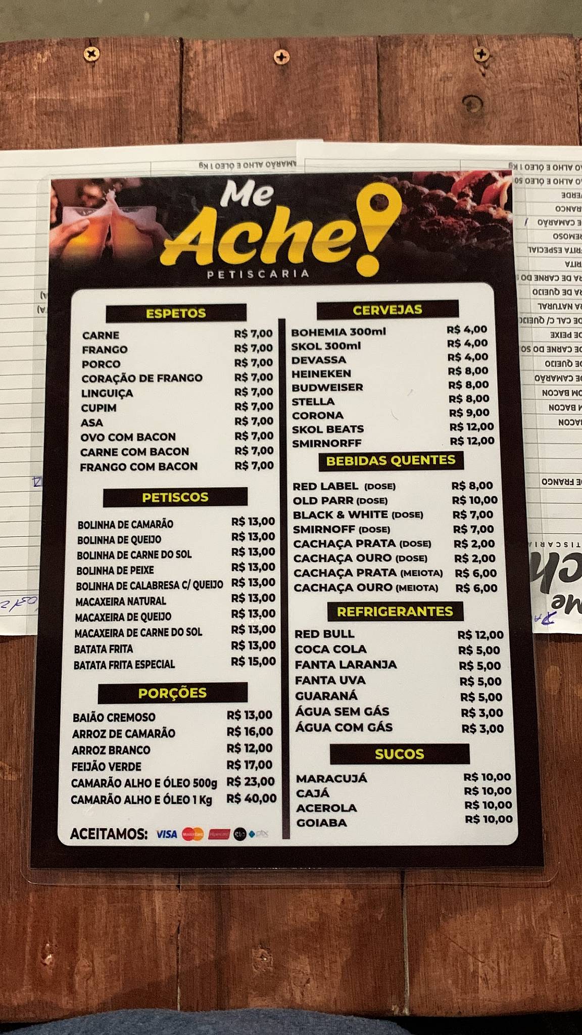 Menu em Me ache petiscaria pub & Bar, Fortaleza