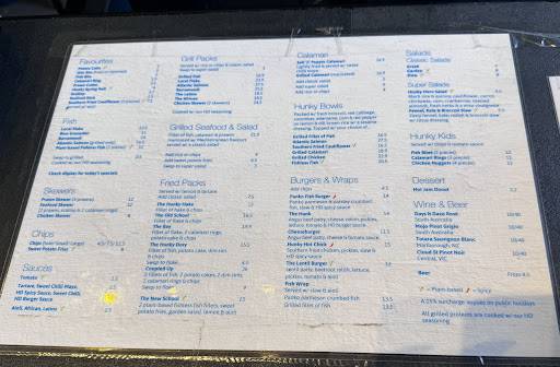 Carta del restaurante Hunky Dory Fish & Chips Richmond, Richmond, 135 ...