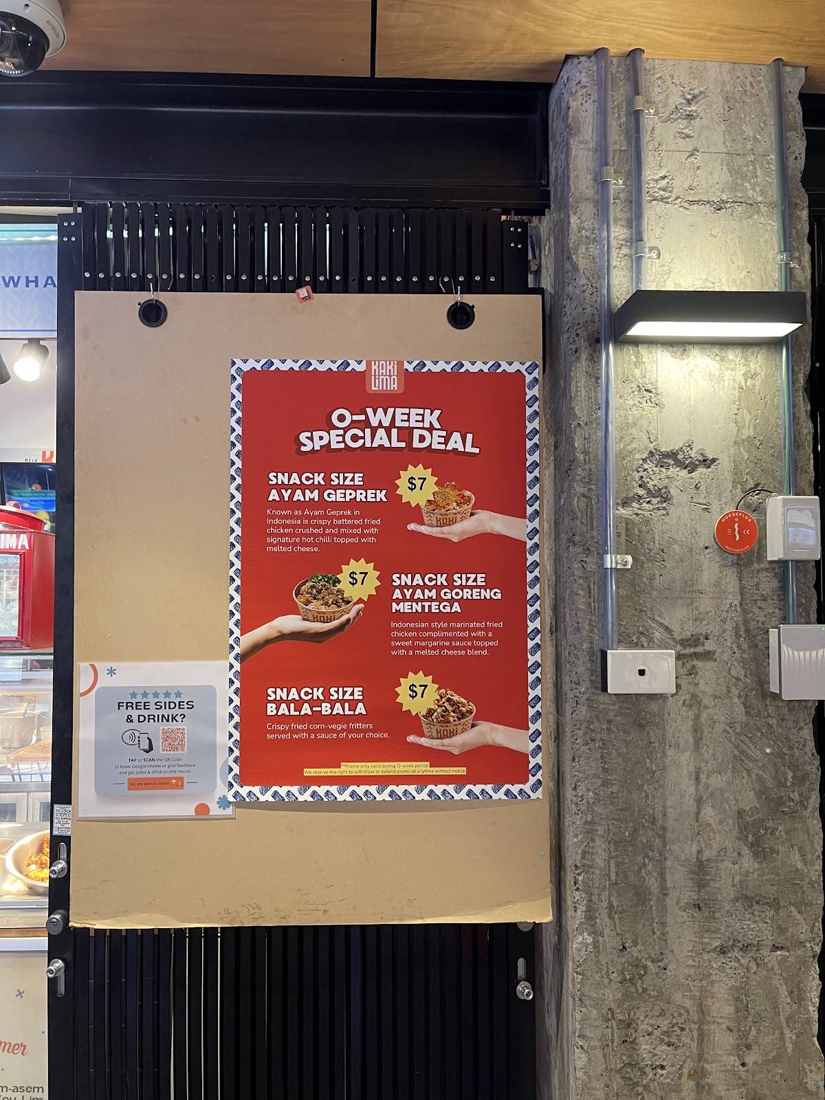 Menu at Kaki Lima restaurant, Melbourne, from