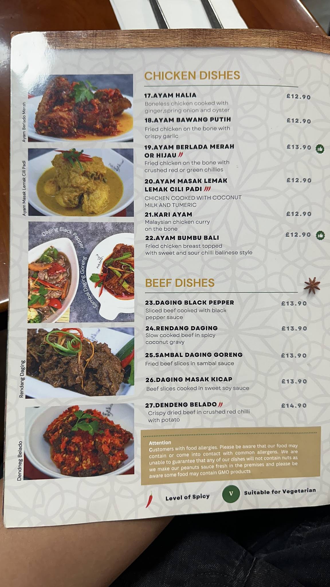 Menu at Melur London restaurant, London