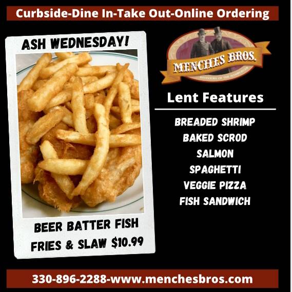Menu at Menches Brothers Restaurant & Pub, Green