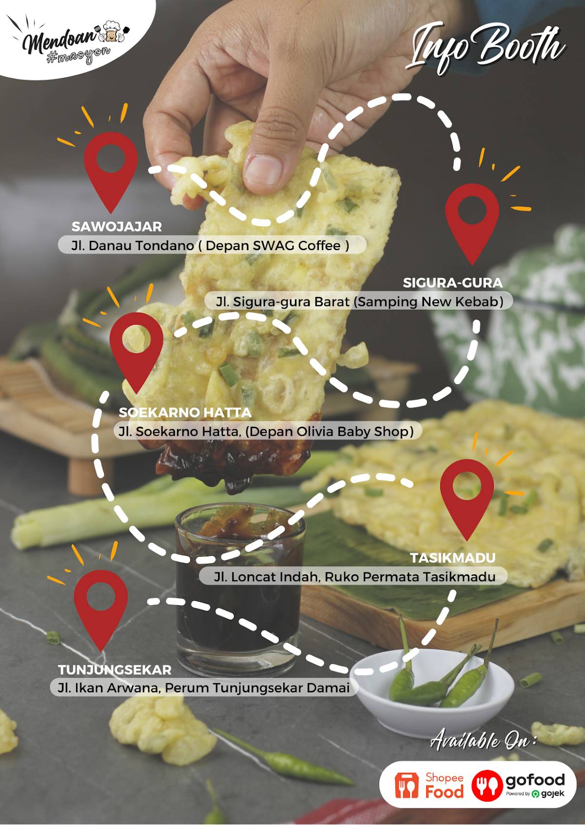 Menu at Mendoan Mas Yon Malang restaurant, Malang