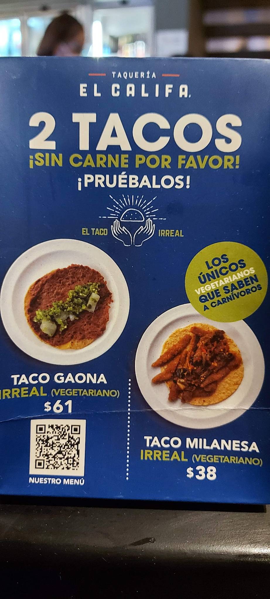Carta del restaurante Taquería El Califa Condesa, Ciudad López Mateos ...