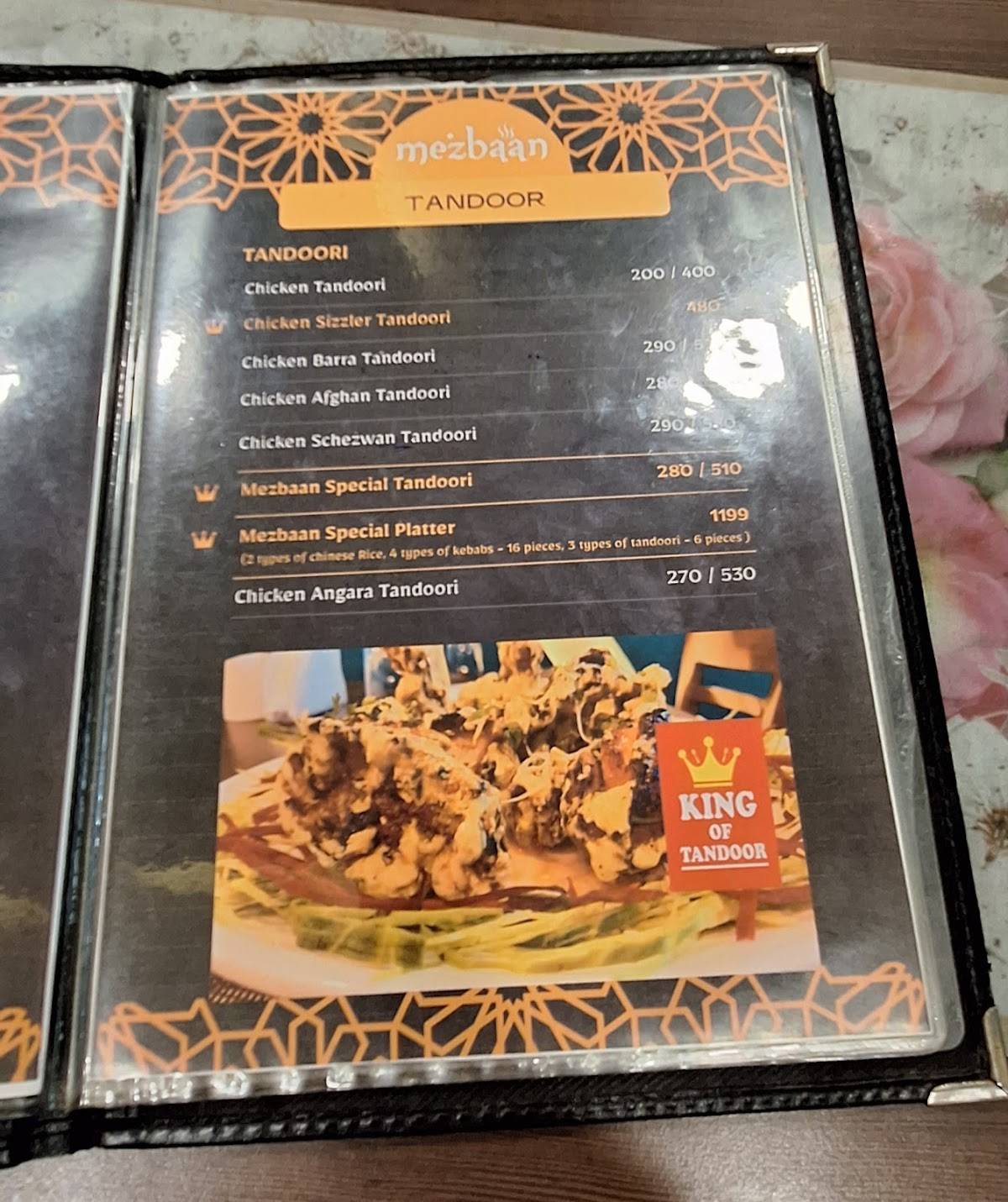 Menu at Mezbaan - King of Tandoor, Ratnagiri