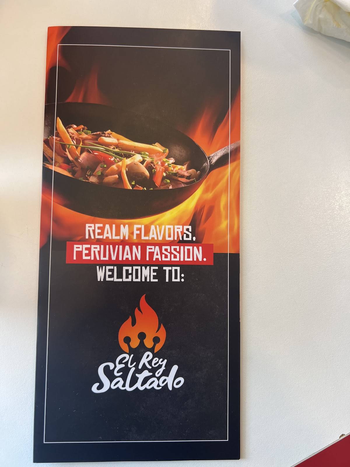 Carta del restaurante El Rey Saltado, Miami