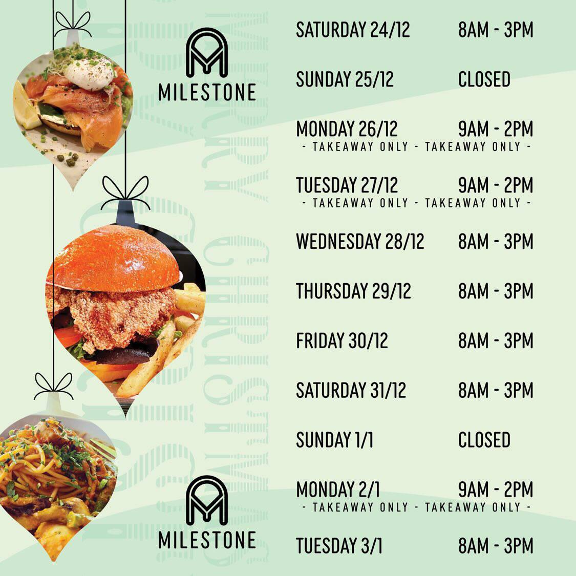 Menu at Milestone Cafe & Bistro, Kialla