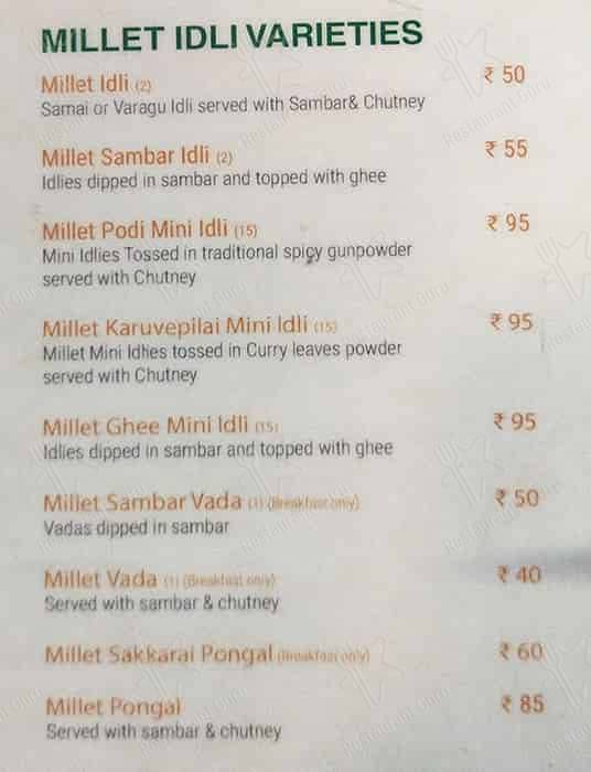 Menu at Millet Maagic Meal (Alwarpet), Chennai, 16/23