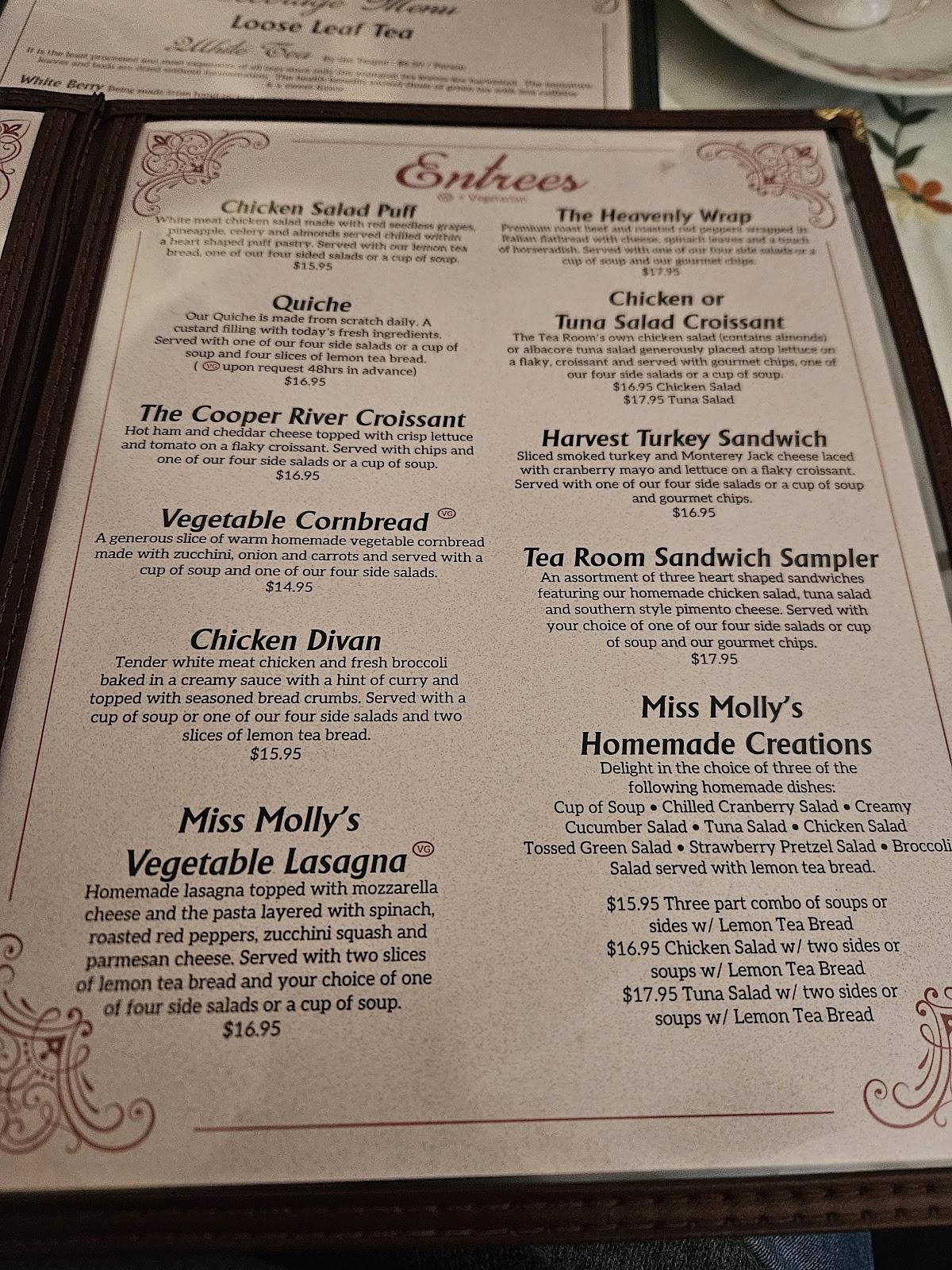 Menu at Miss Molly's Tea Room and Gift Shop restaurant, Medina