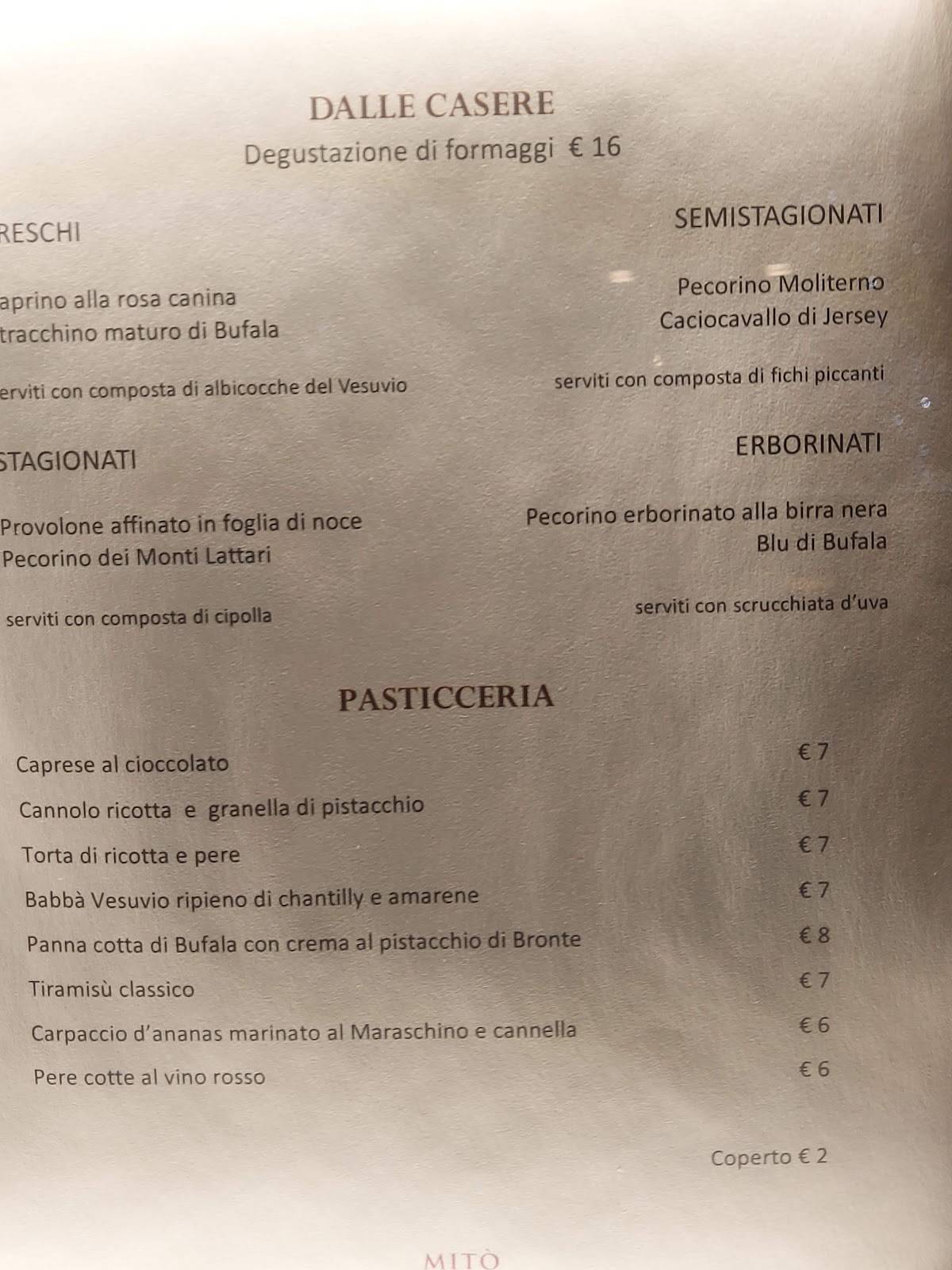 Menu da Mitò Bistrot ristorante, Sanremo