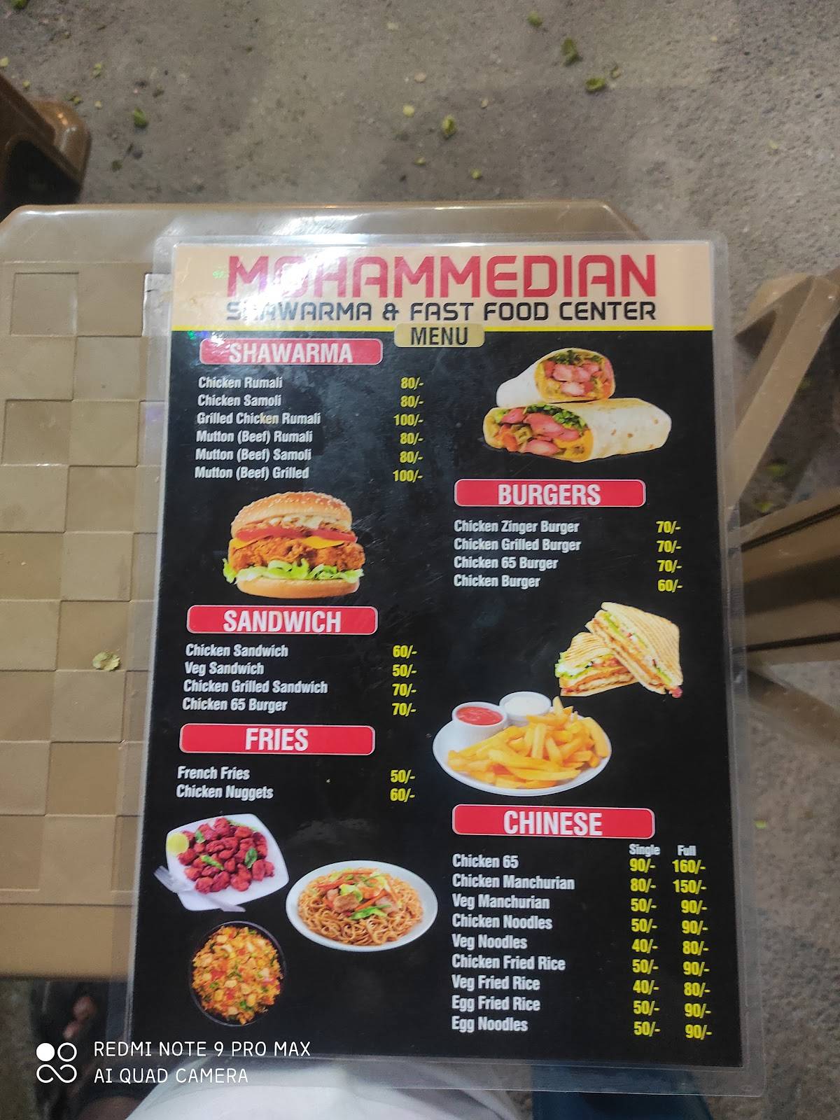 Menu at Mohammedian Shawarma & Fast Food center, Hyderabad