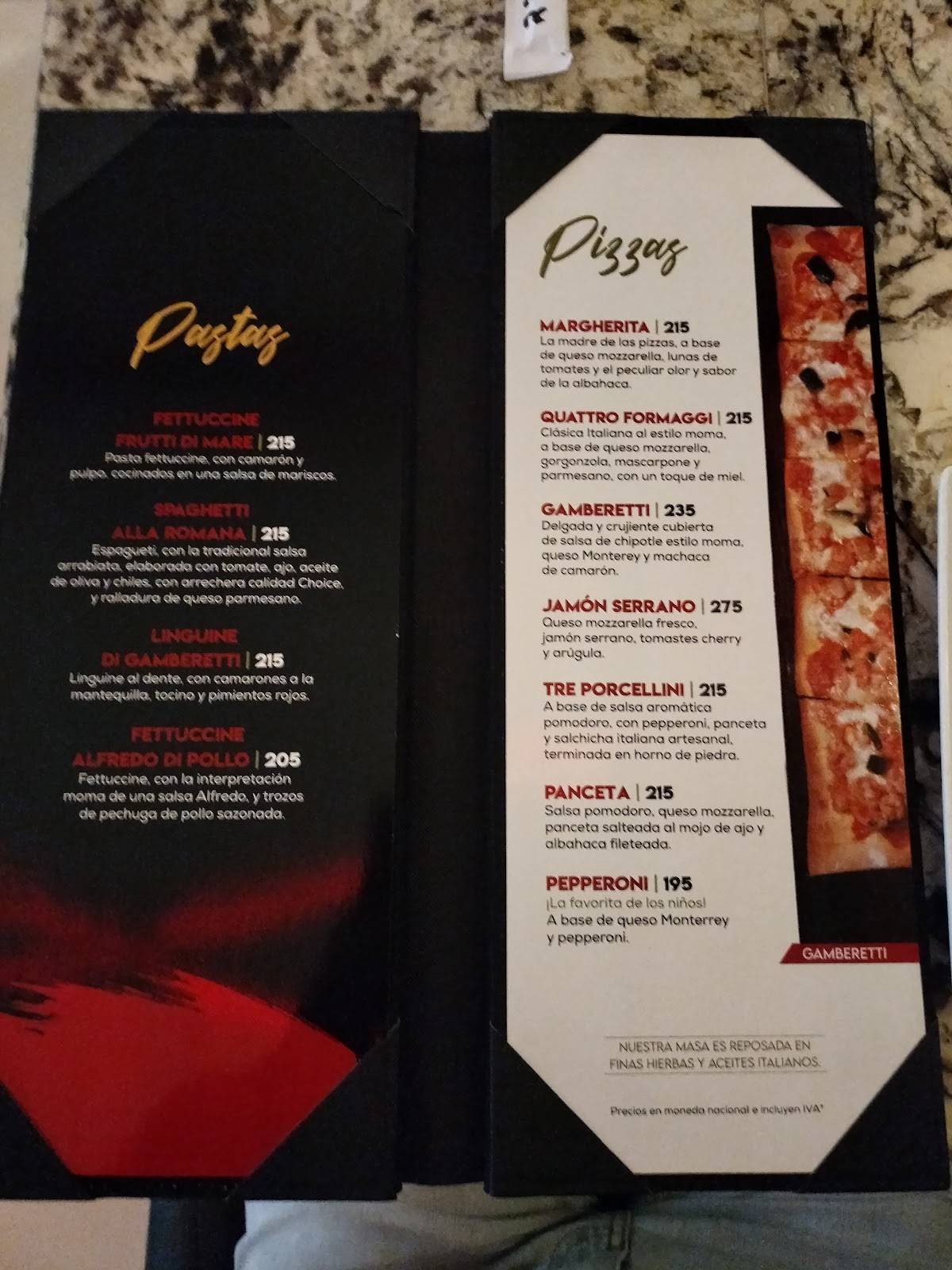 Carta del restaurante Moma Sushi + Pizza (Sendero), Tijuana, Tecate ...