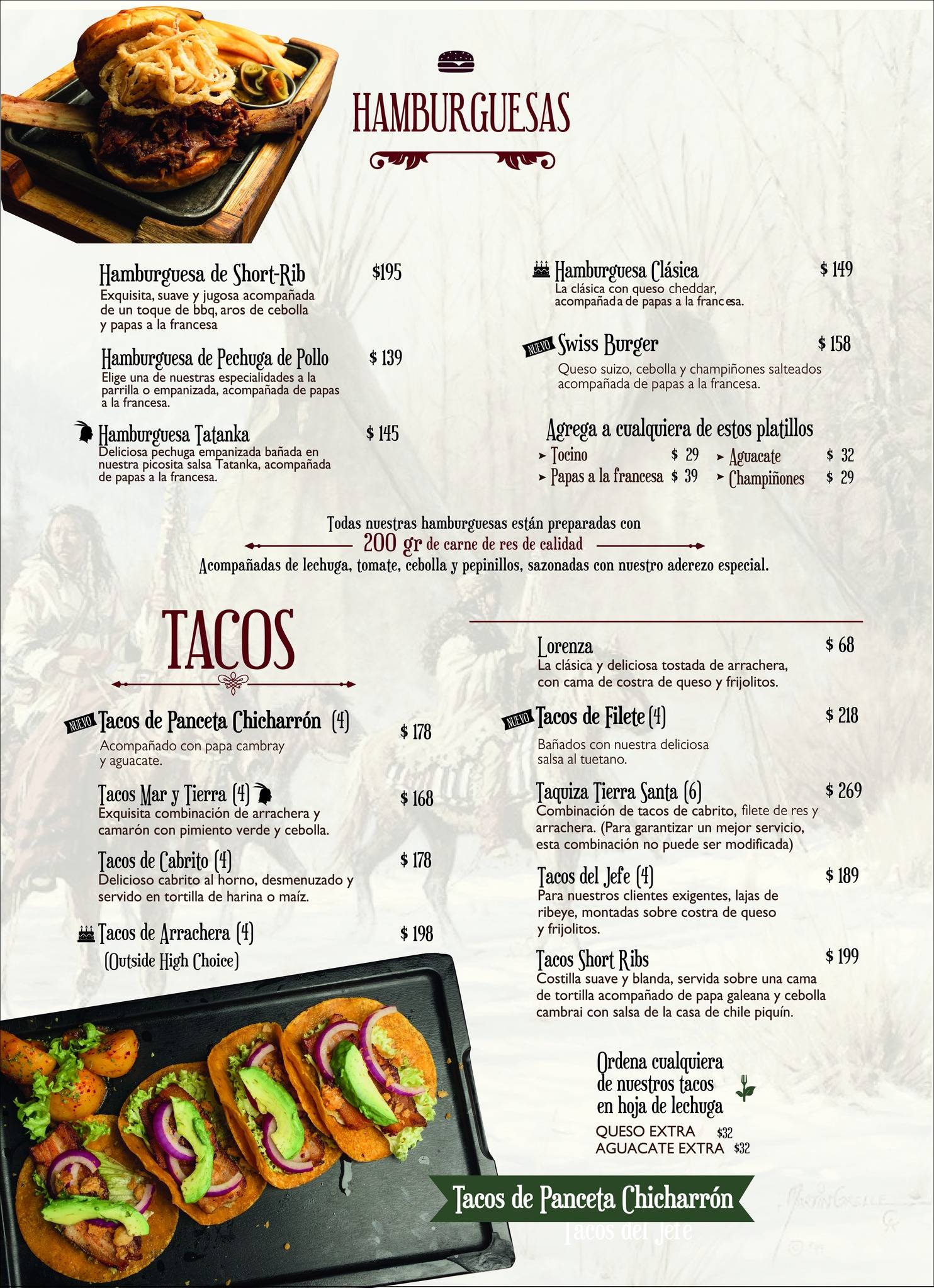 Carta de Tierra Santa Restaurante, Monclova, Washington 33-A