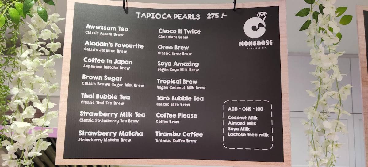 Menu at Mongoose - The Bubble Bar, Mumbai, Shop Number B/6 Gagangiri CHS
