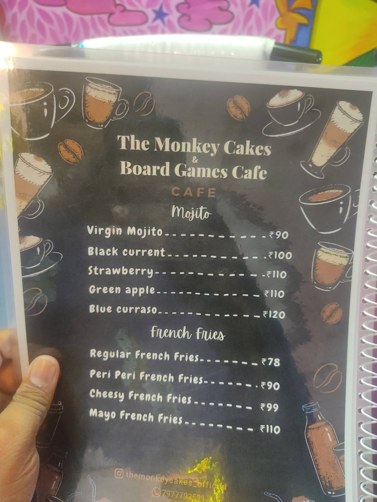 Menu at Monkey Board Cafe, Kalyan