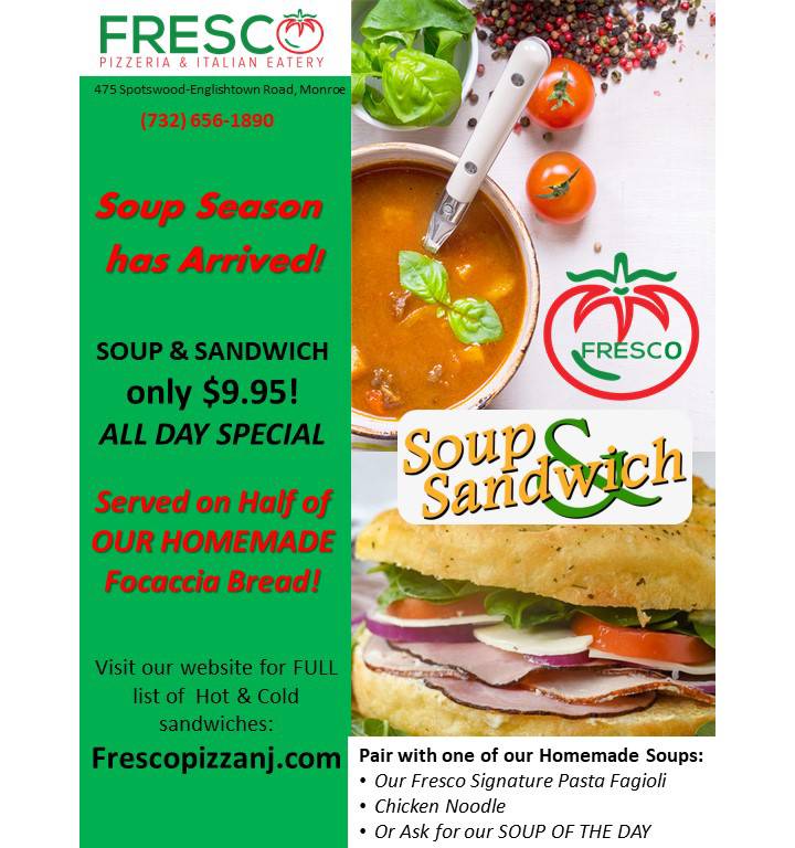 Menu at Fresco Pizzeria & Italian Eatery, Monroe Township