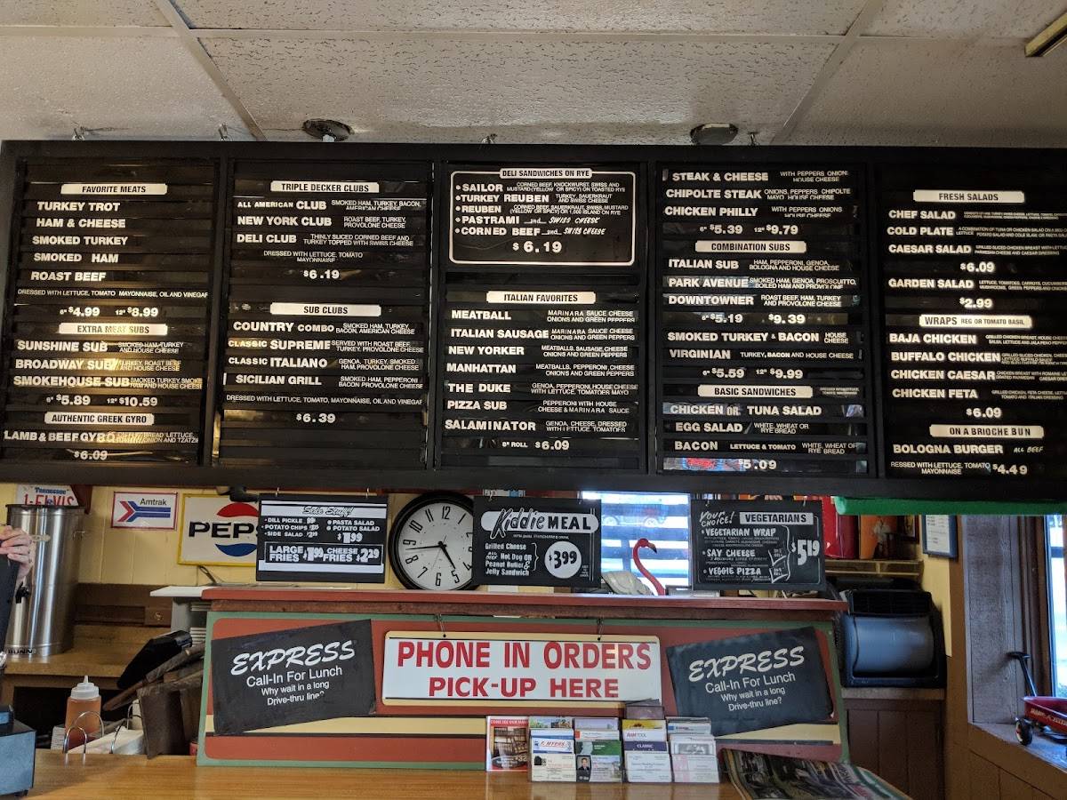 Menu at Classics Sandwiches & Subs fast food, Richmond