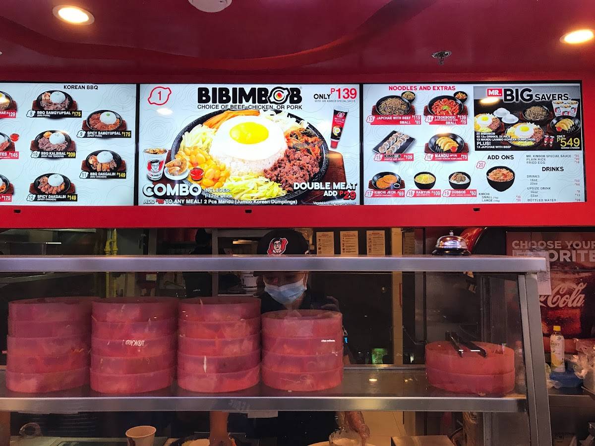 Menu at Mr. Kimbob restaurant, Manila, HXGM+CJF