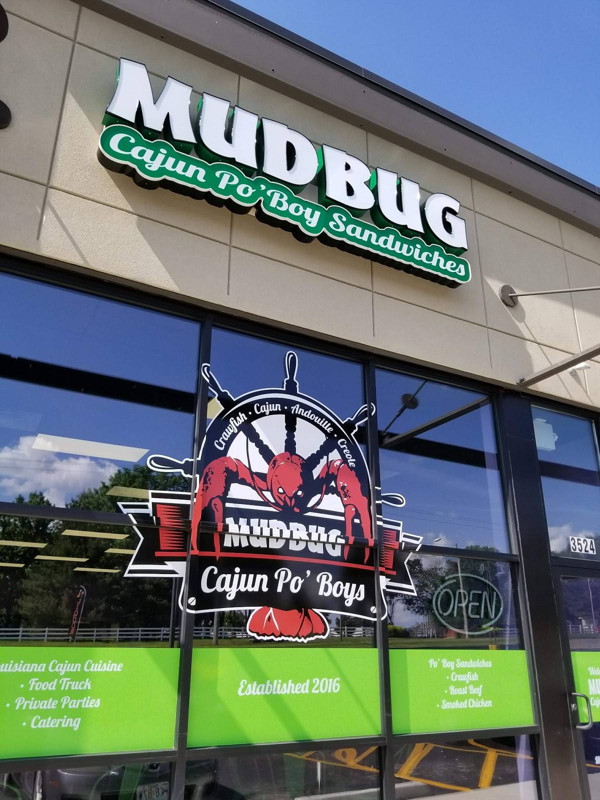 Menu at Mudbug Cajun Po' Boys restaurant, Kansas City