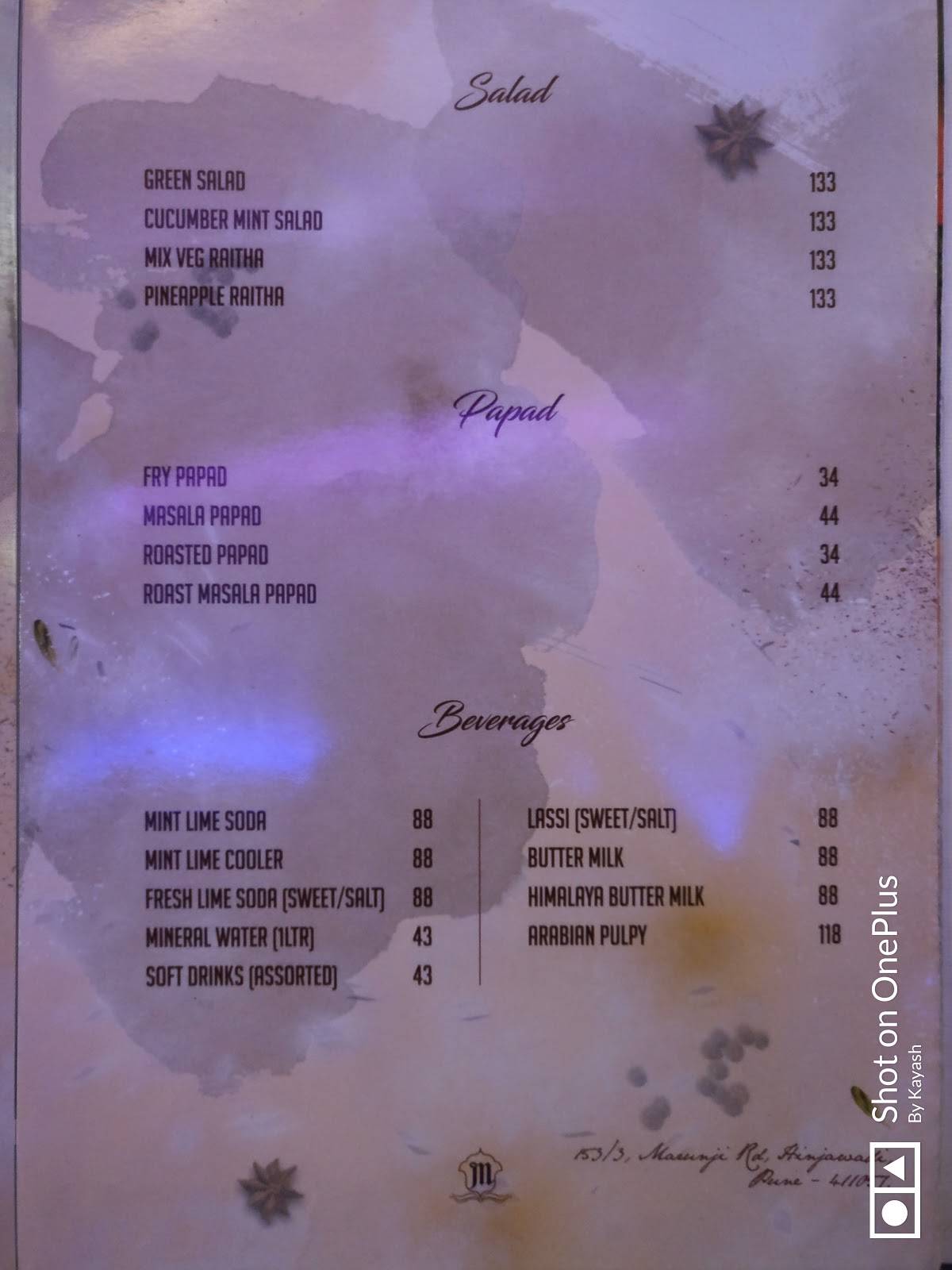 Menu at Mughal Mahal, Pimpri-Chinchwad, 153/3