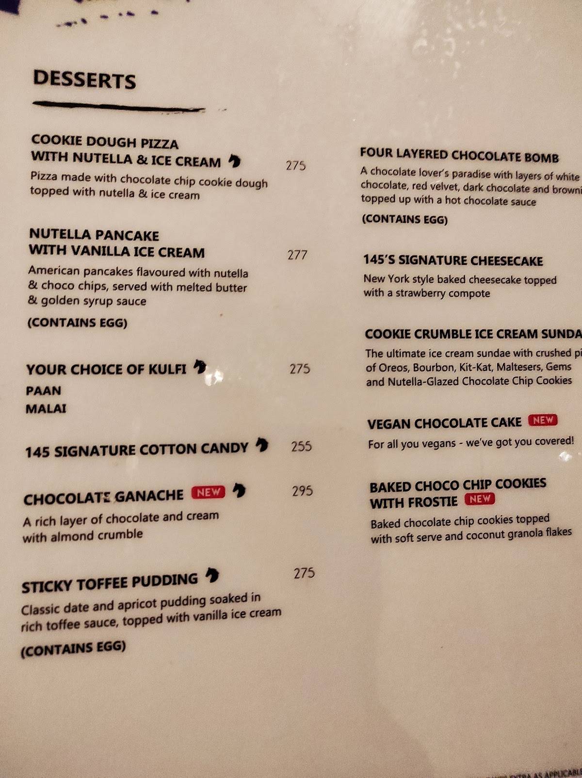 Menu at 145 Andheri, Mumbai