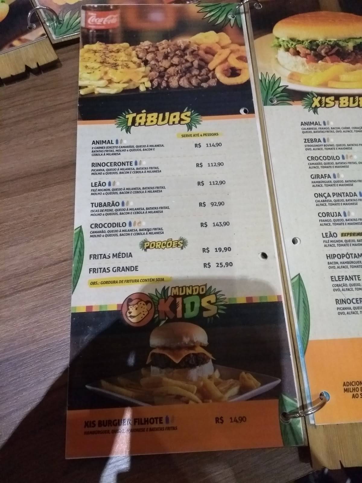 Menu em Mundo Animal Lanchonete Temática - Porto Alegre pub & Bar ...