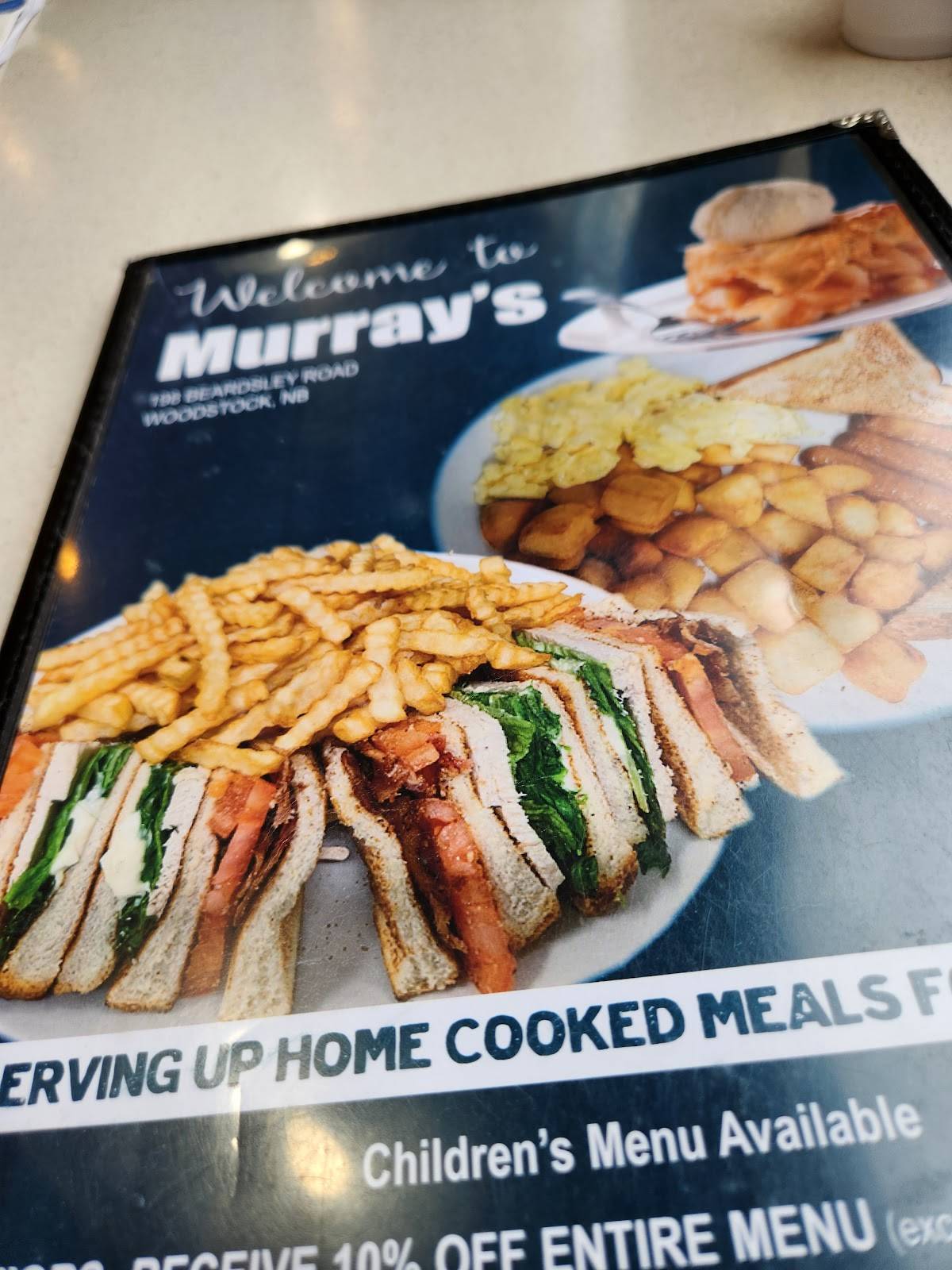 Menu at Murray's Restaurant, Woodstock