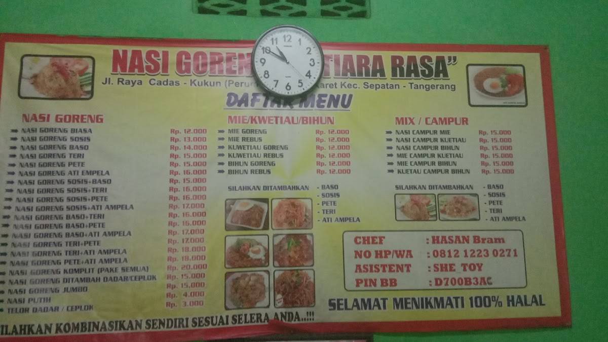 Menu at Mutiara Fried Rice GMP 2 restaurant, Tangerang