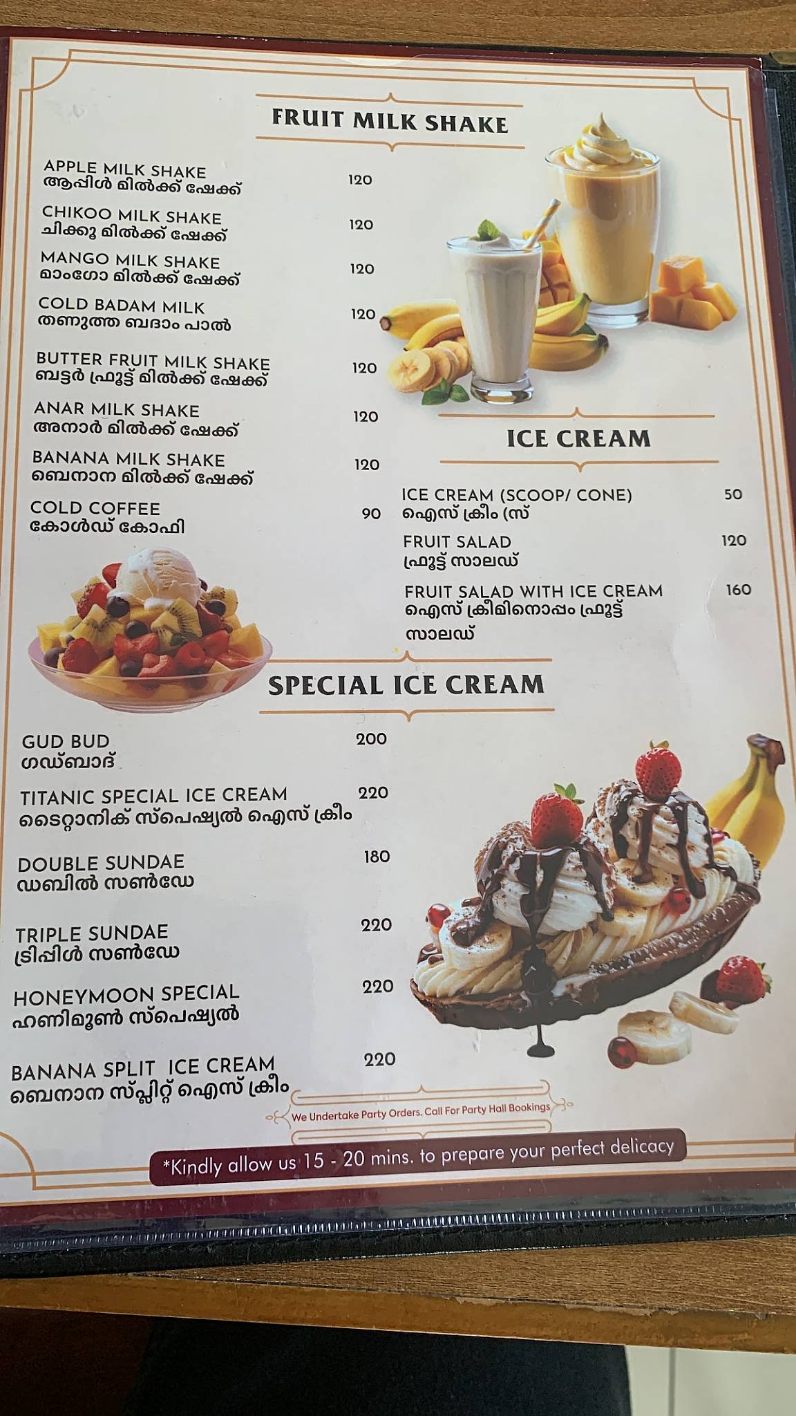 Menu at Mysore Veg Cafe, Sultan Bathery