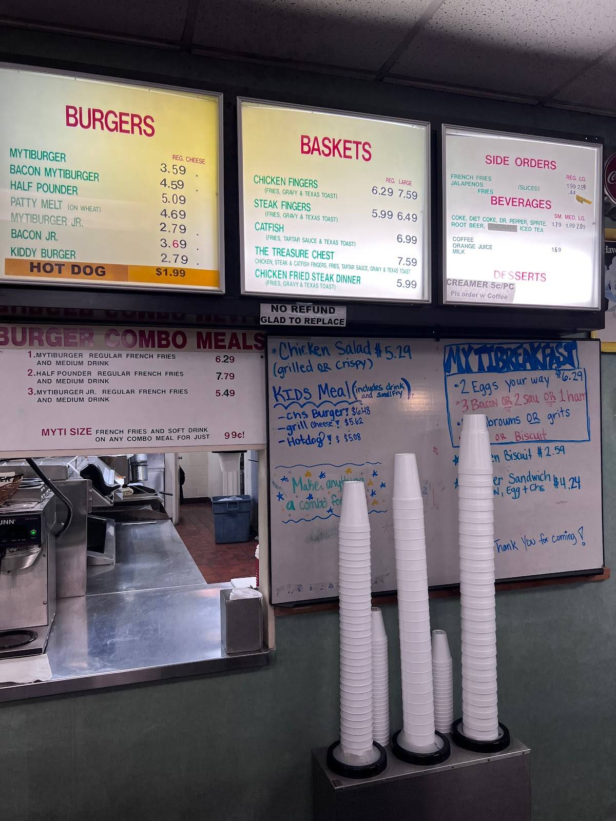 Menu at Mytiburger fast food, Houston, Kempwood Dr