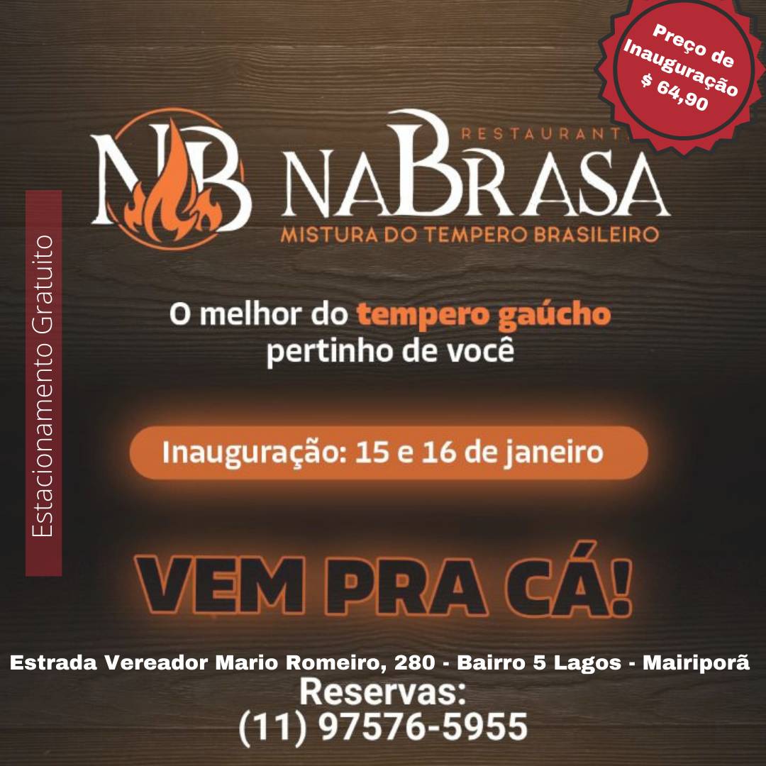 Menu at NA BRASA - Mistura do Tempero Brasileiro restaurant, Mairiporã