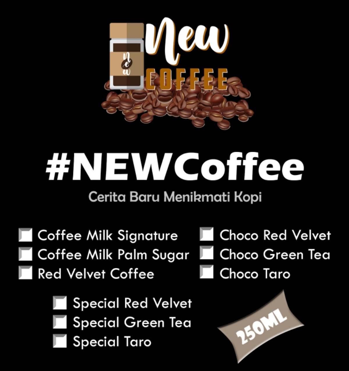 Menu at NEW COFFEE, Bencongan Indah