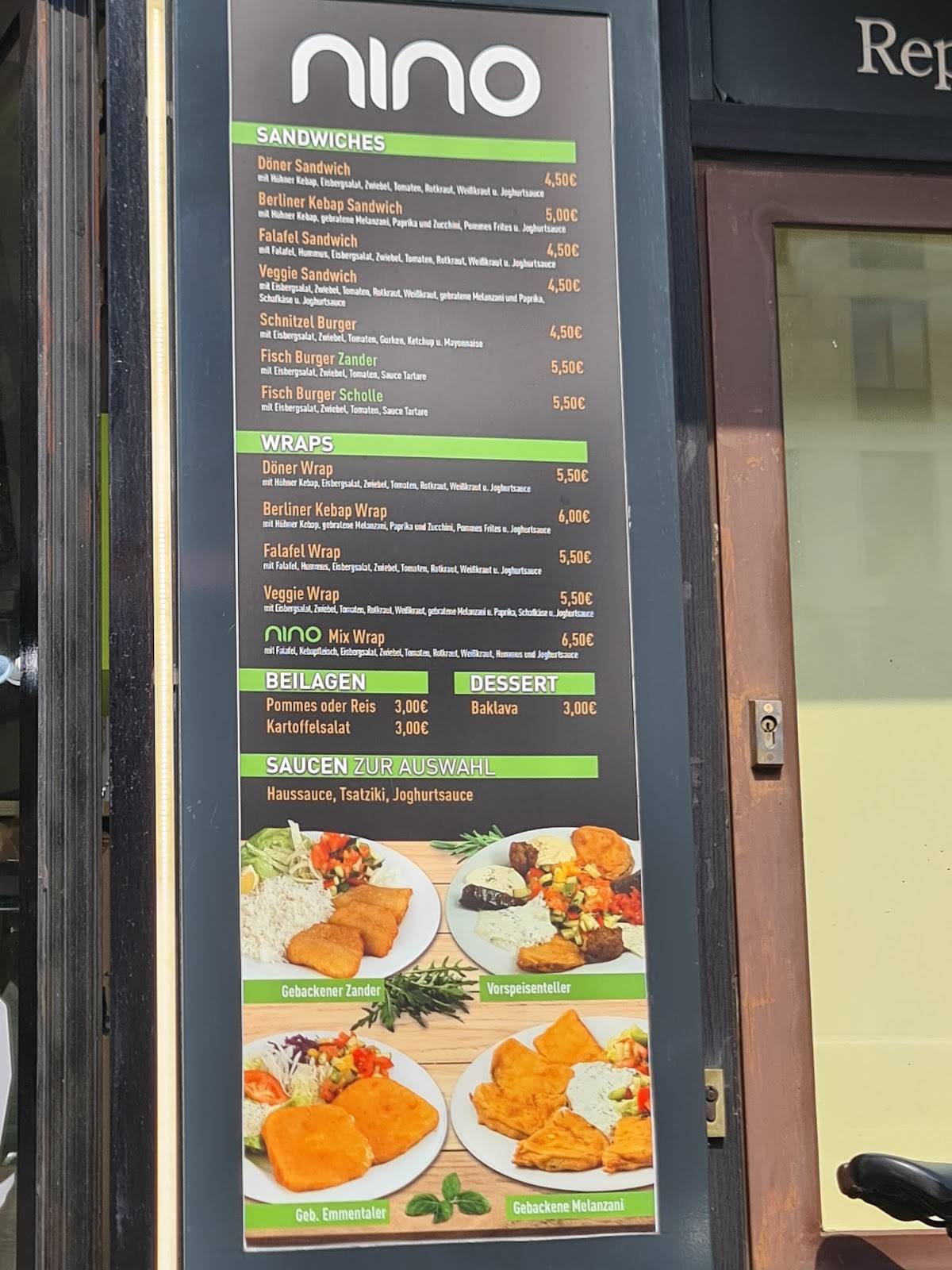 Carta de NINO Kebap Falafel, Viena