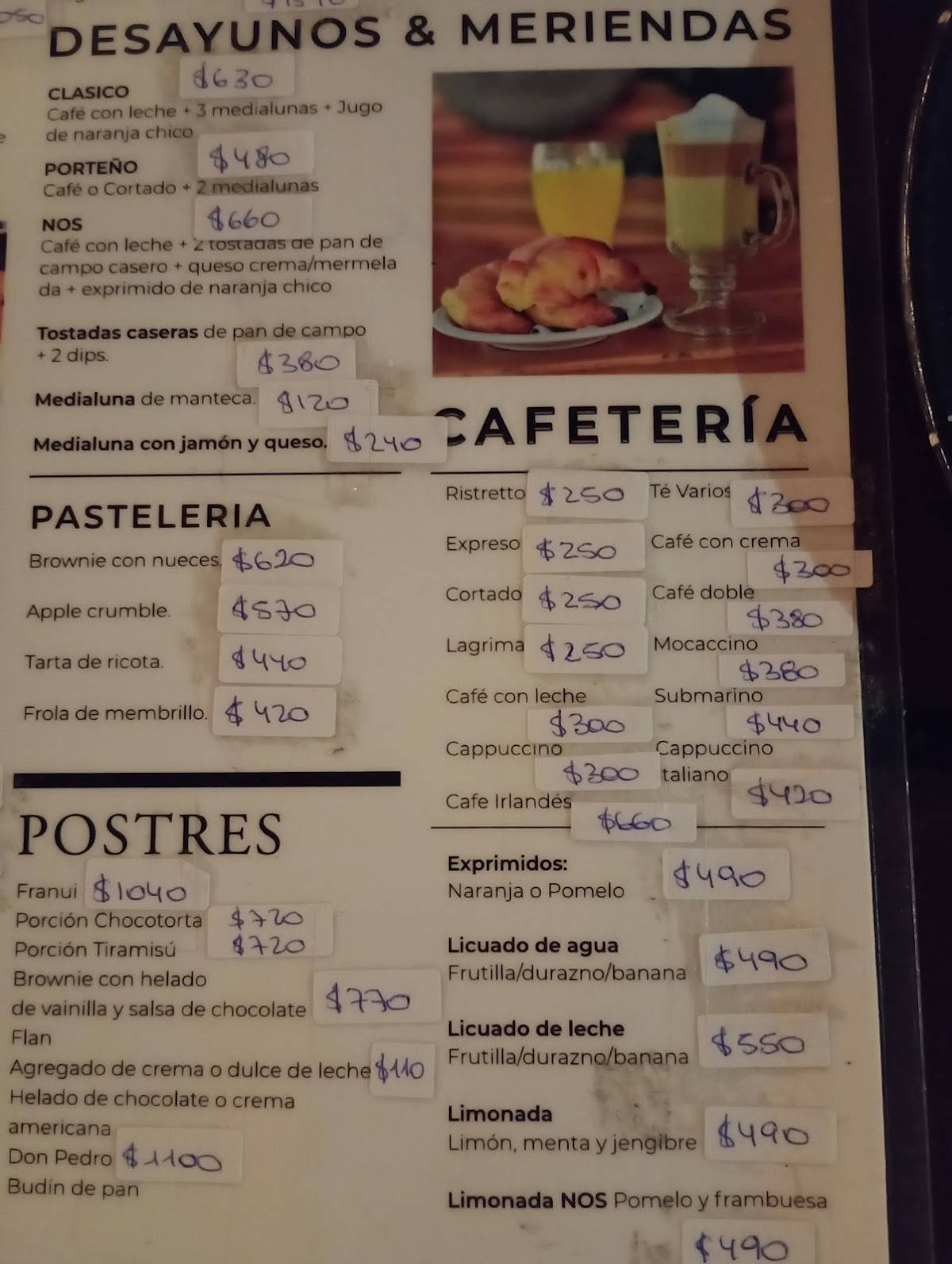 Carta del pub y bar NOS Food & Drinks, Lanús Oeste