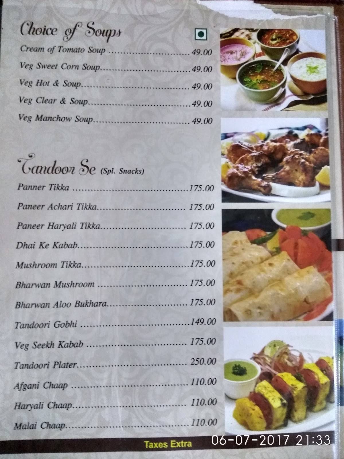 Menu at NRI Haveli Balachaur Punjab, Mohra