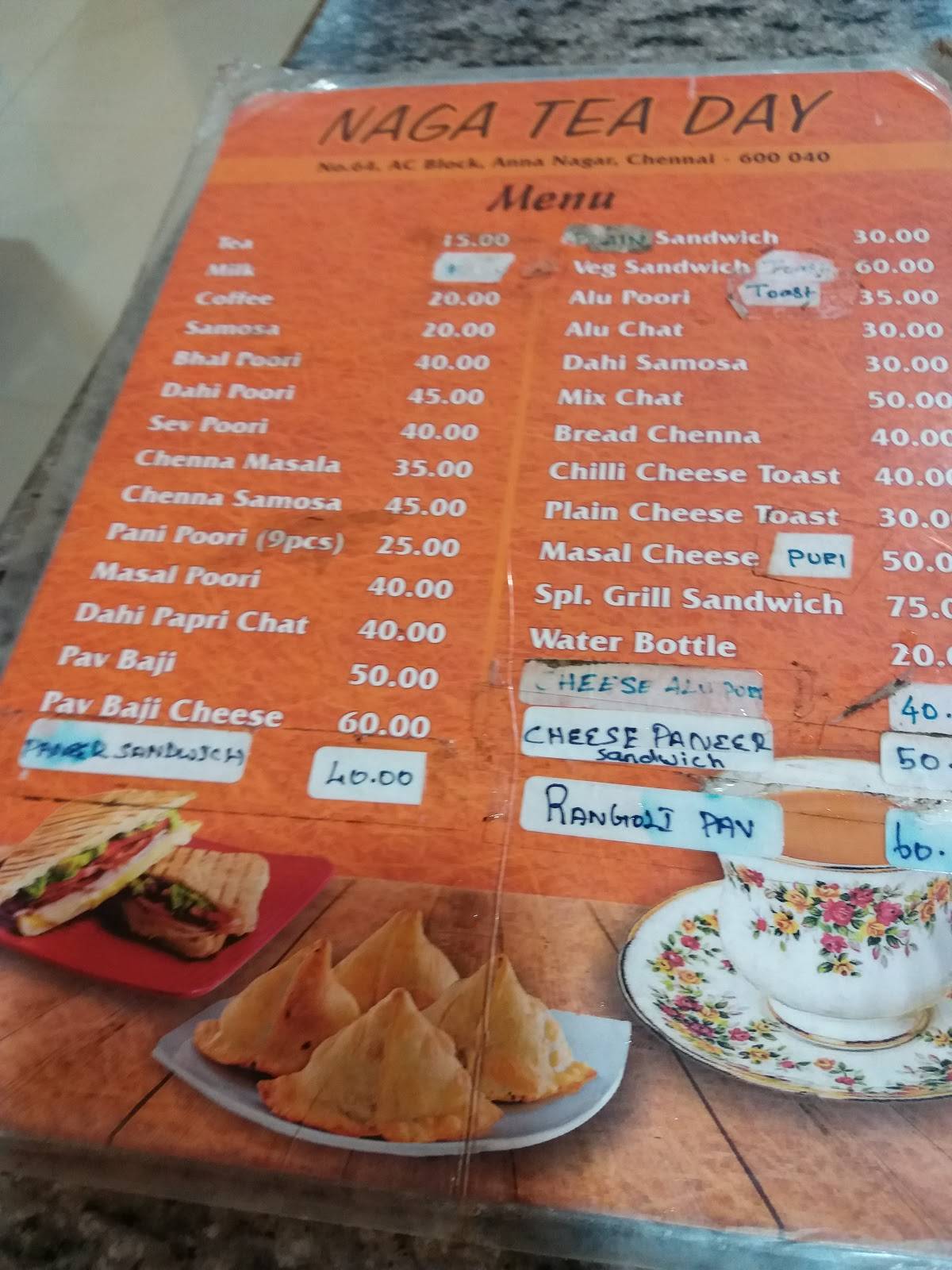 Menu at Naga’s Cafe’, Chennai
