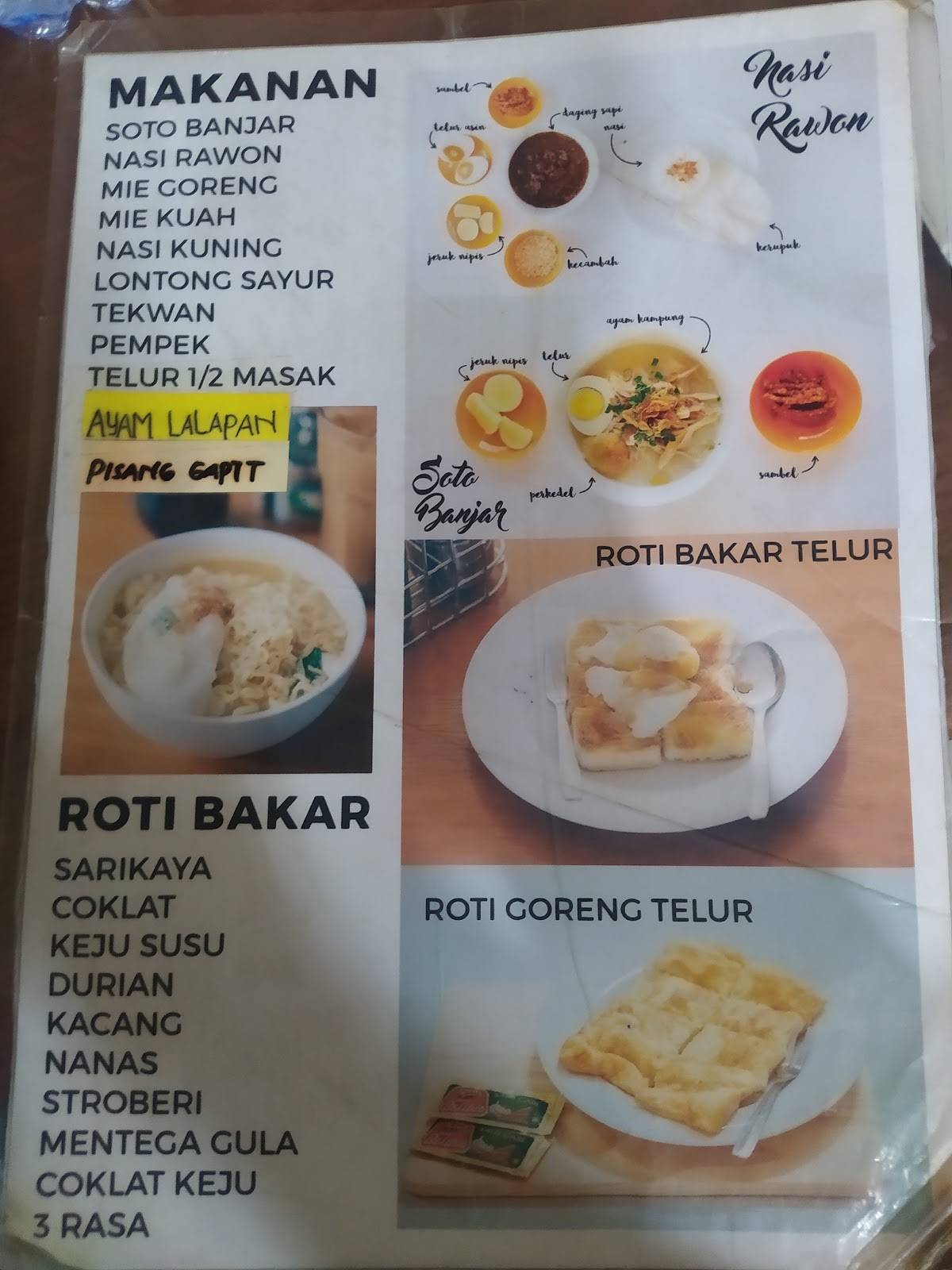 Menu at Nam Min Bakery, Balikpapan