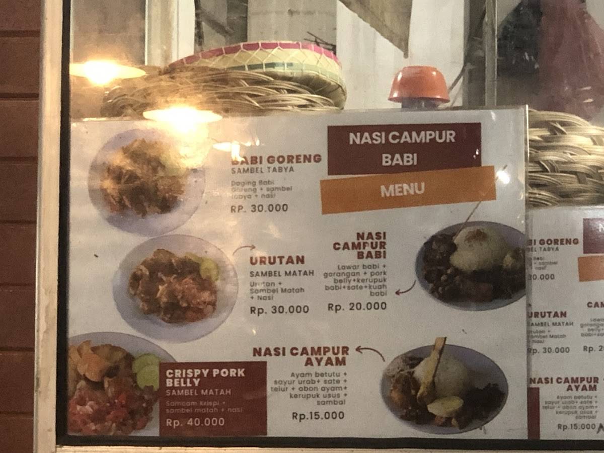 Carta del restaurante Nasi Campur Babi Bu Bintang #2, Denpasar