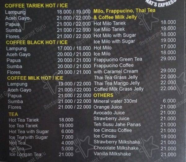 Menu at Nat's Express Kalibata City restaurant, Jakarta, Apartemen ...