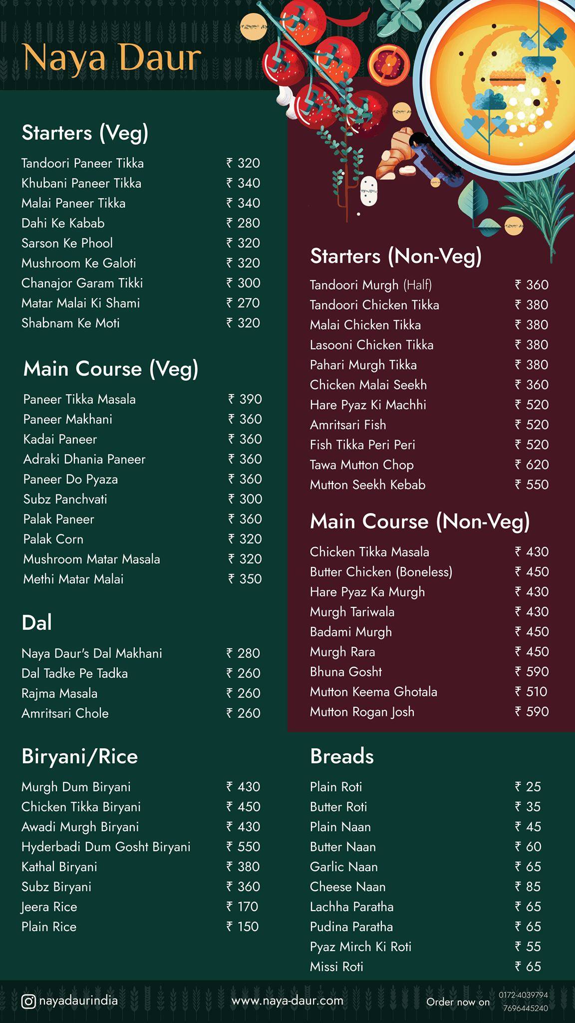 Menu at Naya Daur - New Age Indian Kitchen, Chandigarh