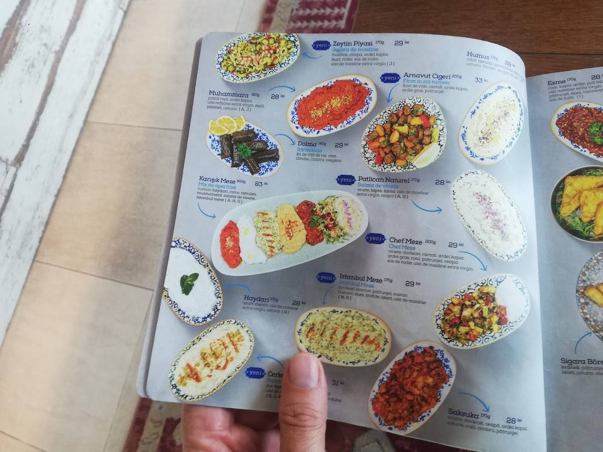 Menu at Nazzar, Constanța