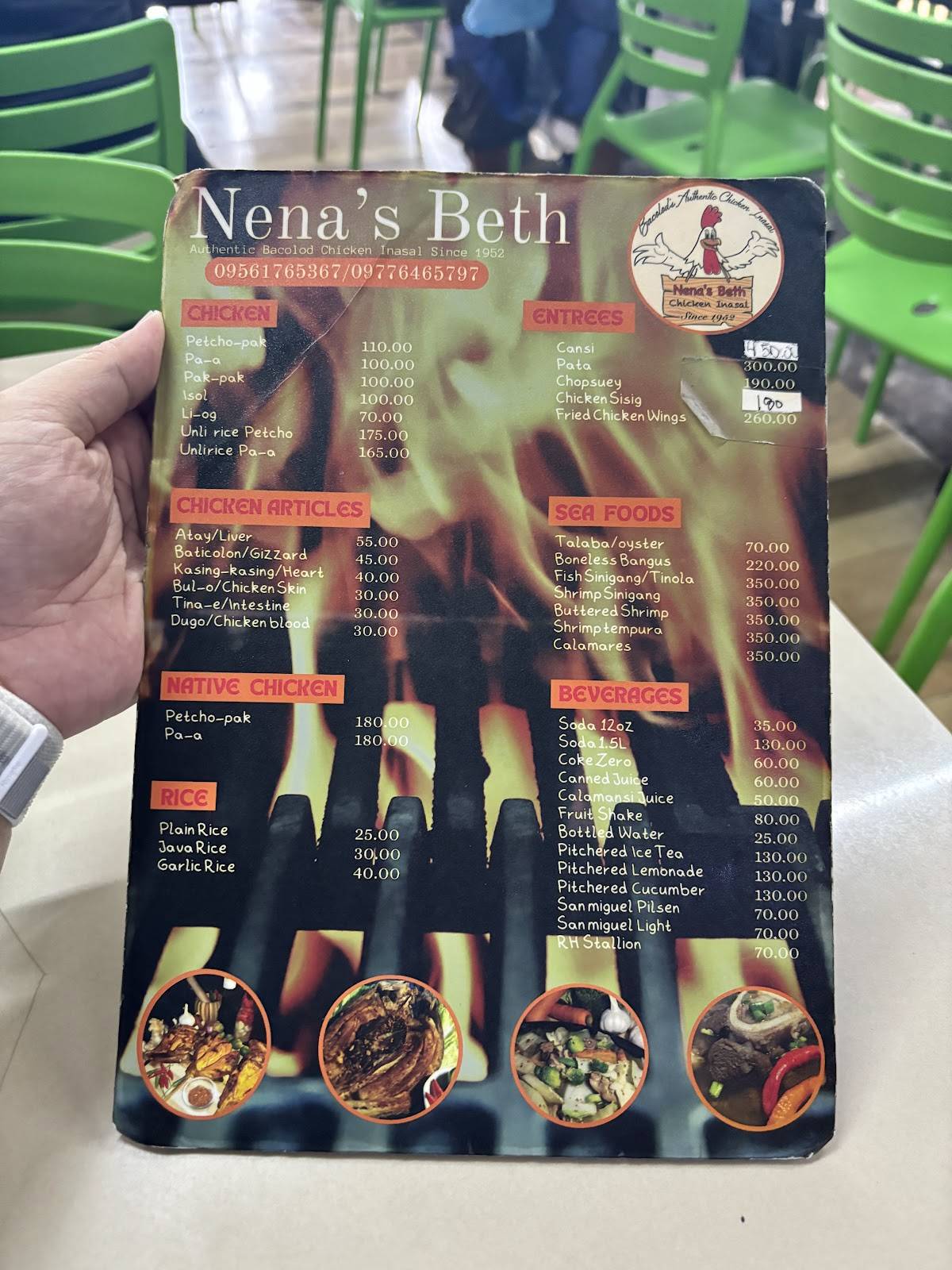Menu at Nenas Beth Chicken Inasal - Manokan Country restaurant, Bacolod