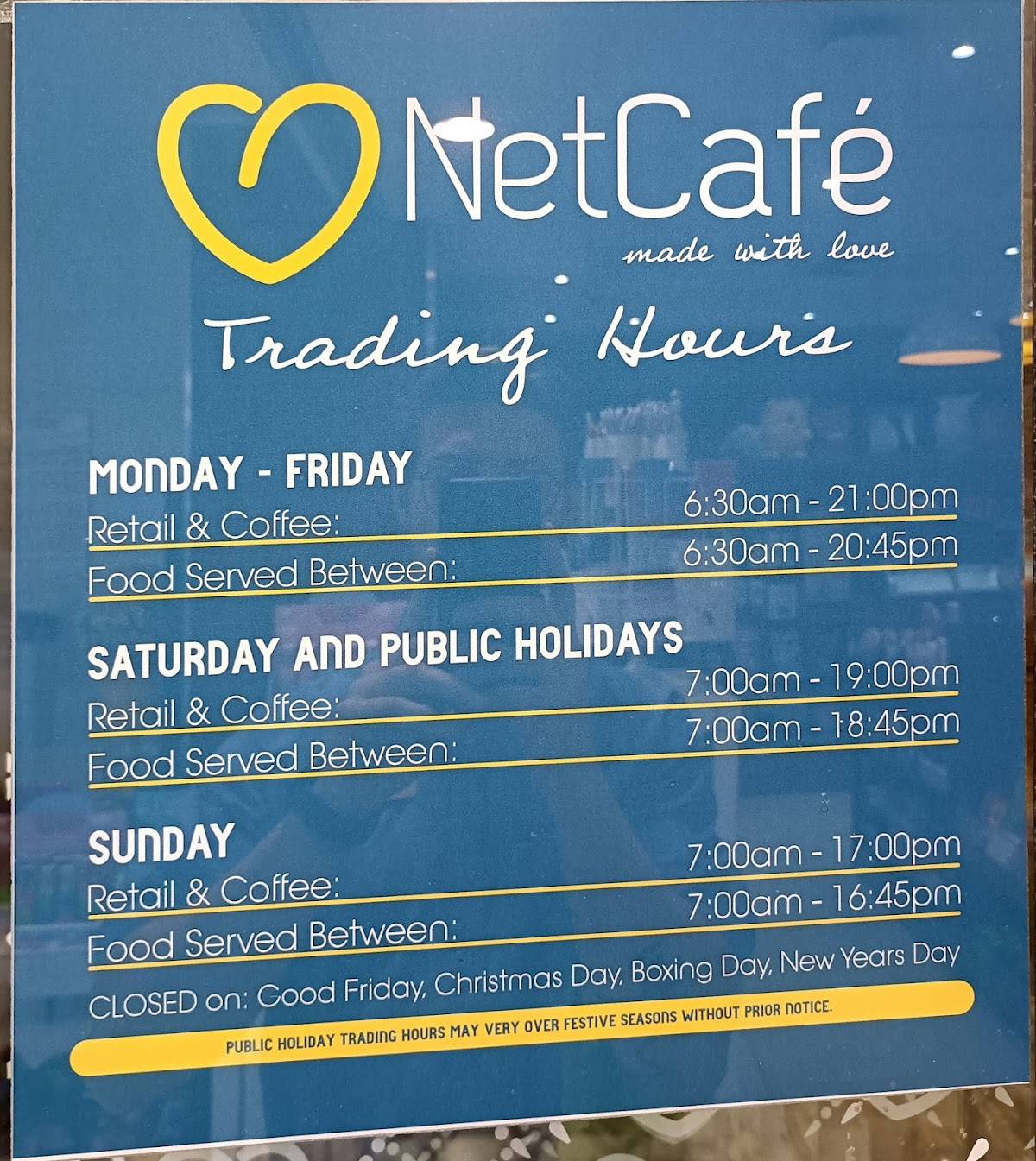 Menu at NetCafé cafe, Pretoria, Pretoria East Hospital Cnr Netcare and ...