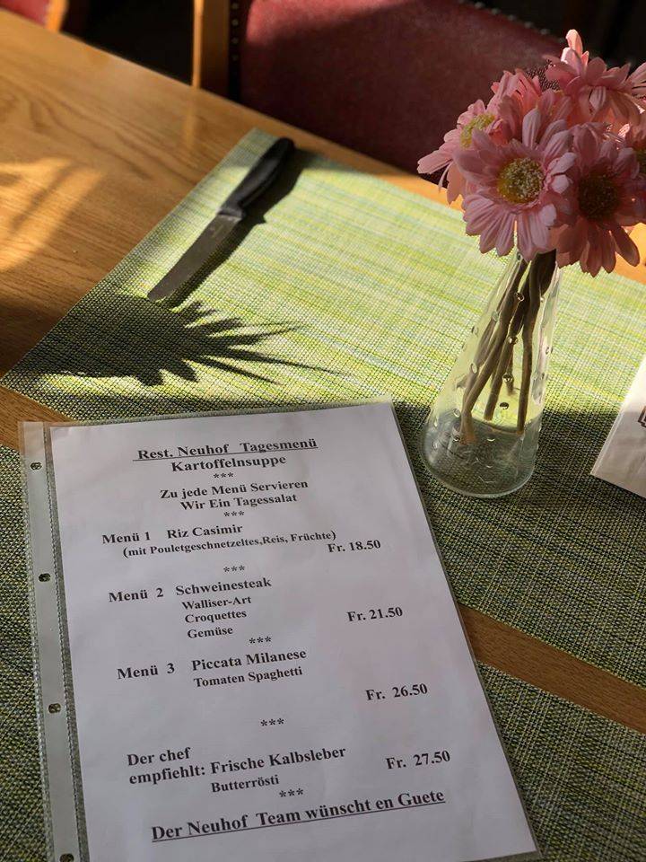 Speisekarte von Neuhof Restaurant Pizzeria, Niederhasli, Dorfstrasse 11