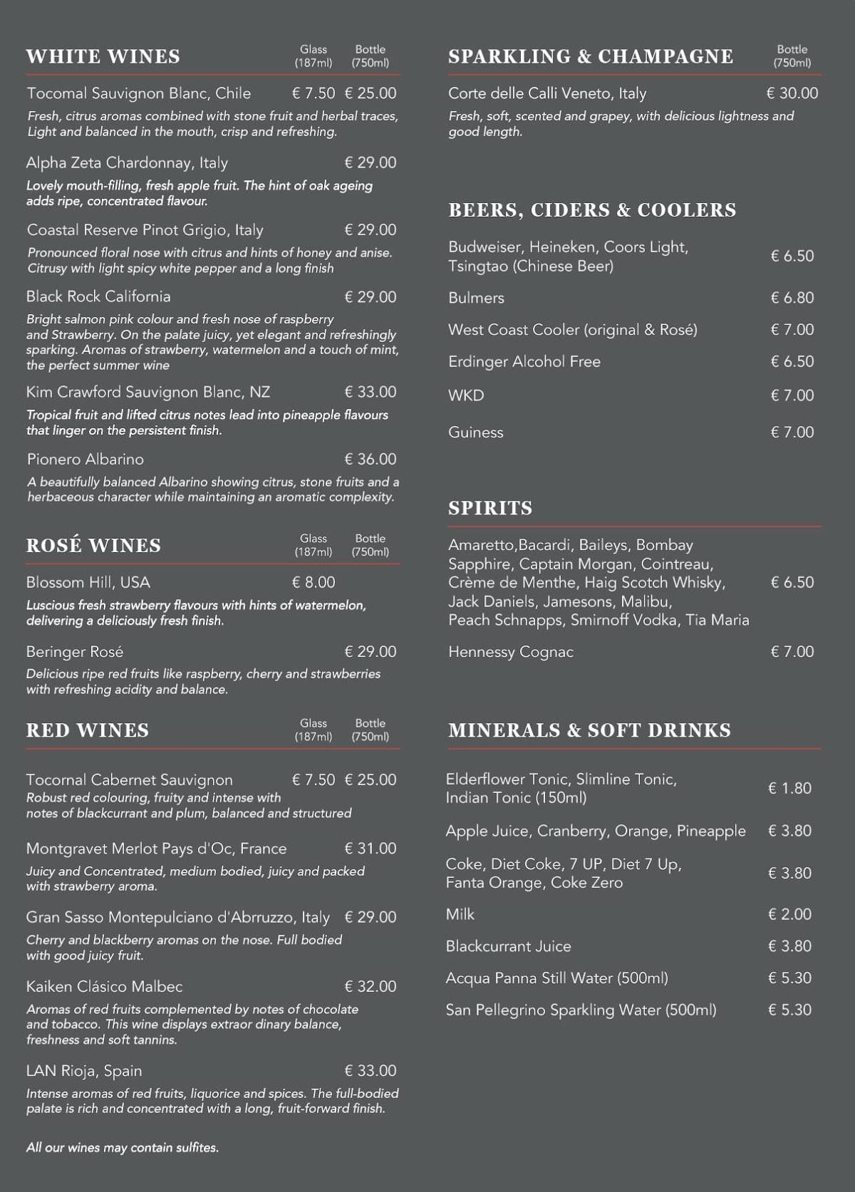 Menu at New Emperor Restaurant, Dublin