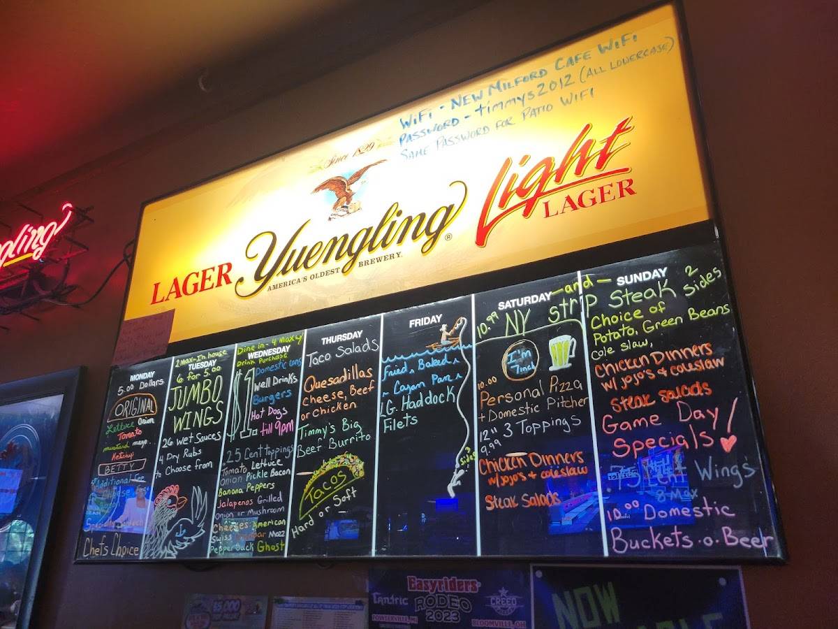 Menu at New Milford Cafe, Rootstown