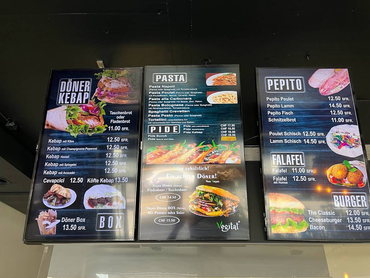 Speisekarte von New Point, Luzern