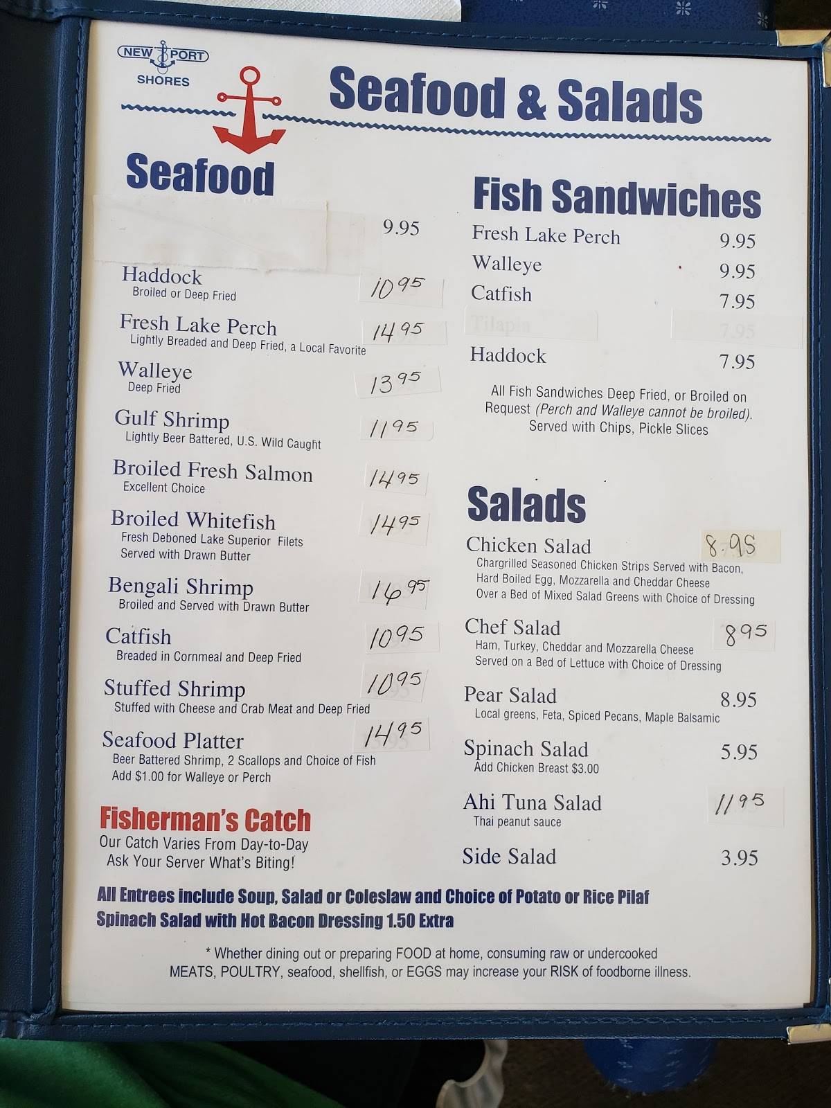 Menu at Newport Shores Restaurant, Port Washington