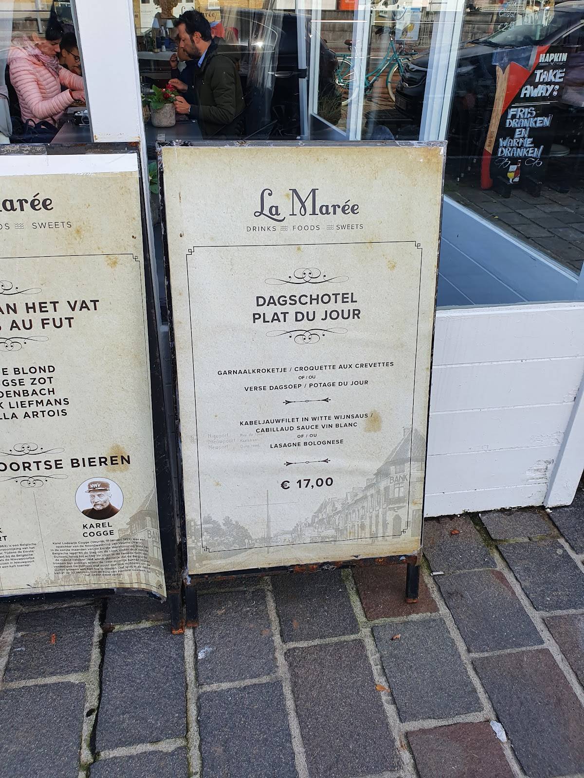 Menu au La Marée, Nieuport