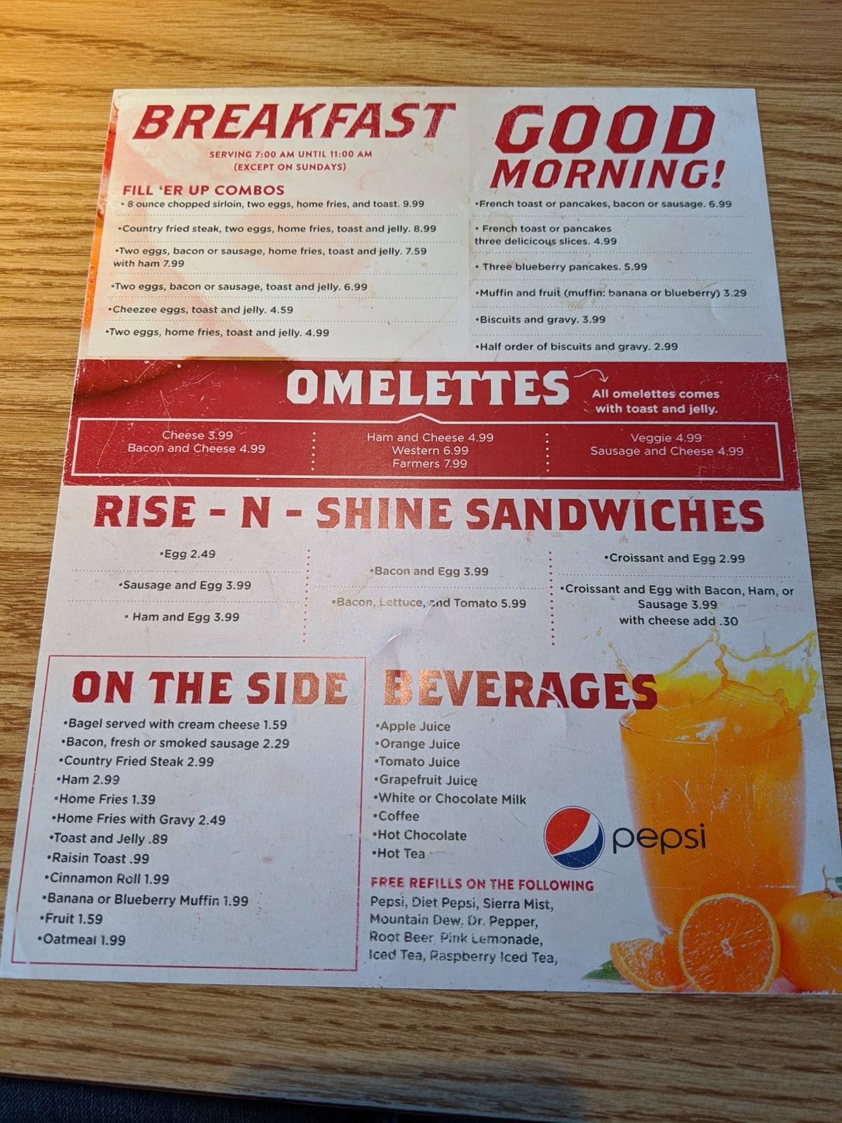 Menu at Nine Mile Restaurant, Fort Wayne