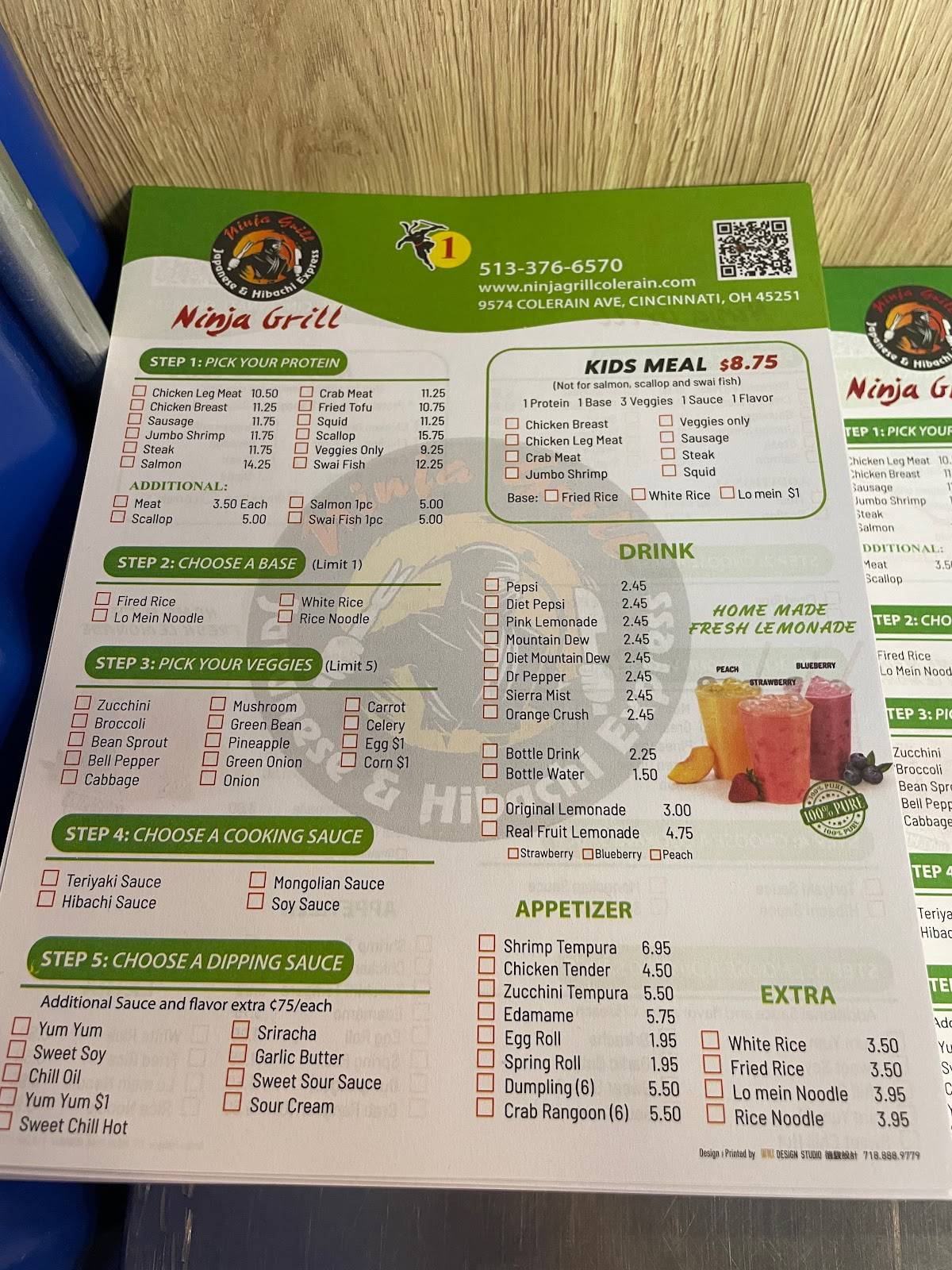 Menu at Ninja Grill Hibachi Express（Colerain） restaurant, Cincinnati ...